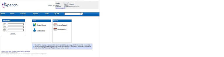 Web Access Control System at Experian.com